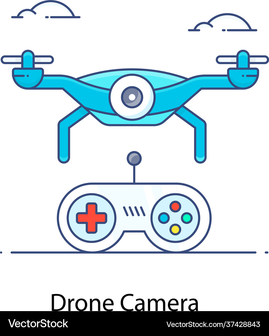 Drone camera Royalty Free Vector Image - VectorStock