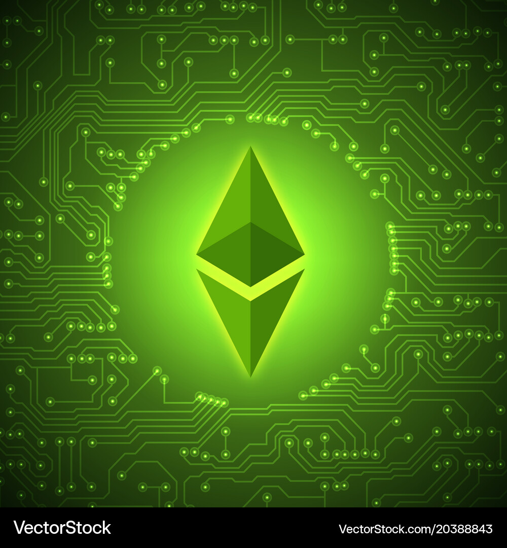 Ethereum crypto currency sign Royalty Free Vector Image