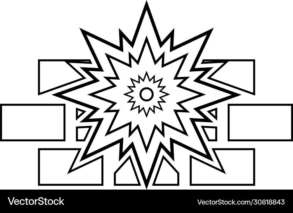 Explosion brick wall icon outline black color Vector Image