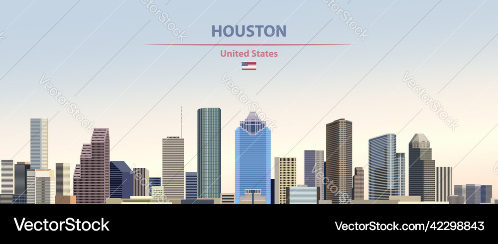 Houston city skyline on colorful gradient Vector Image
