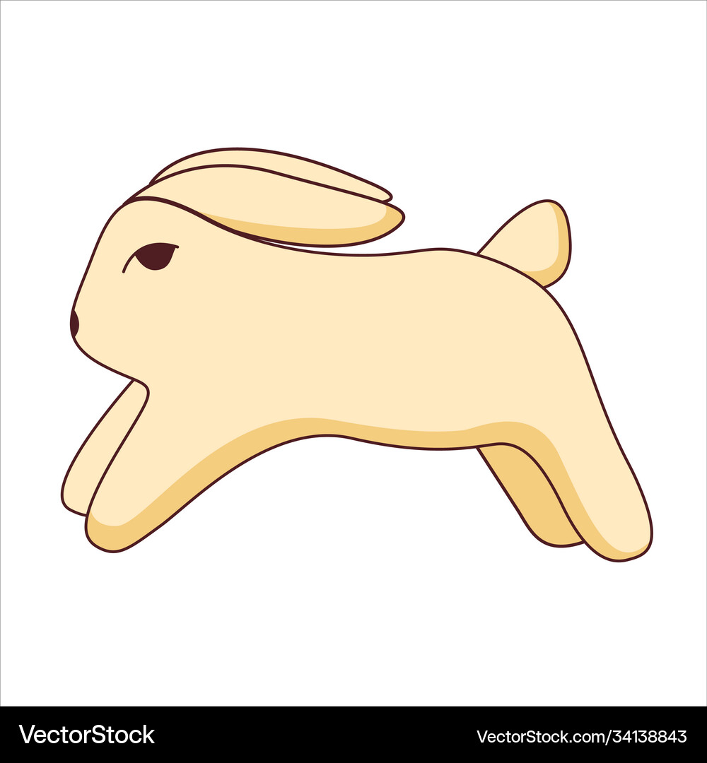 Running rabbit animal cartoon character flat Vector Image