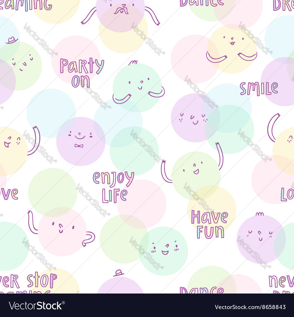 Smiley faces pattern Royalty Free Vector Image