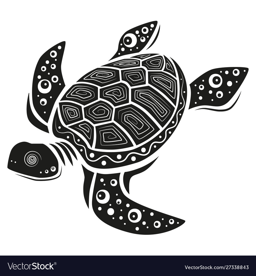 Stylized turtle Royalty Free Vector Image - VectorStock