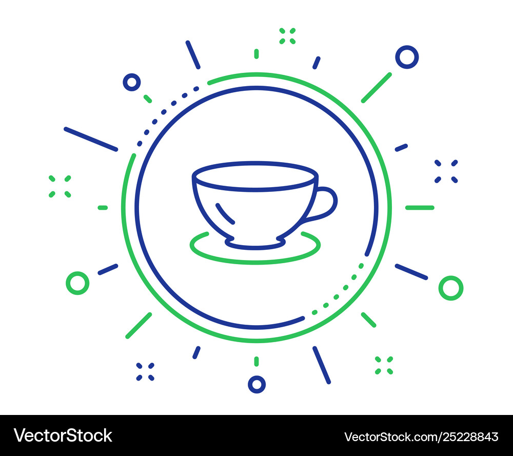 Tea cup line icon coffee drink sign Royalty Free Vector
