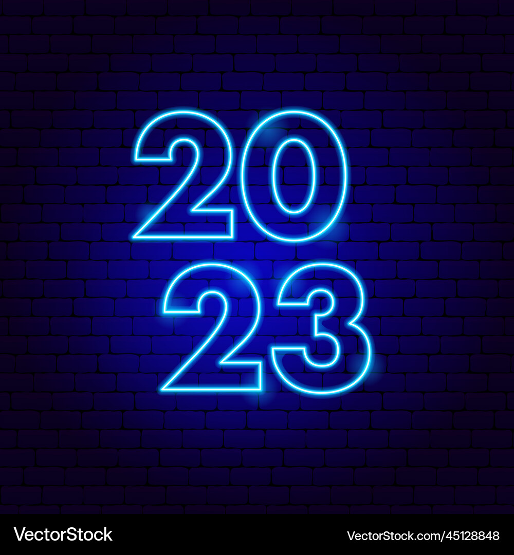 2023 blue neon year Royalty Free Vector Image - VectorStock