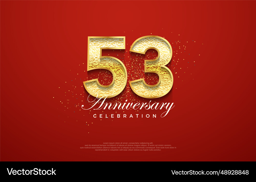 53rd anniversary number for a birthday Royalty Free Vector