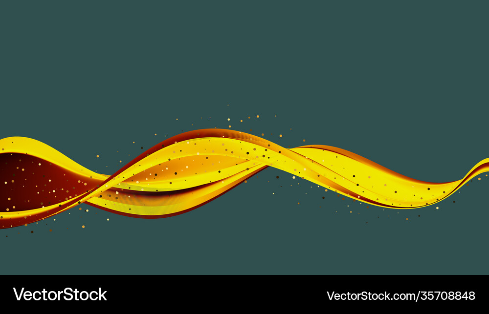 Abstract gold wave design shiny golden moving Vector Image