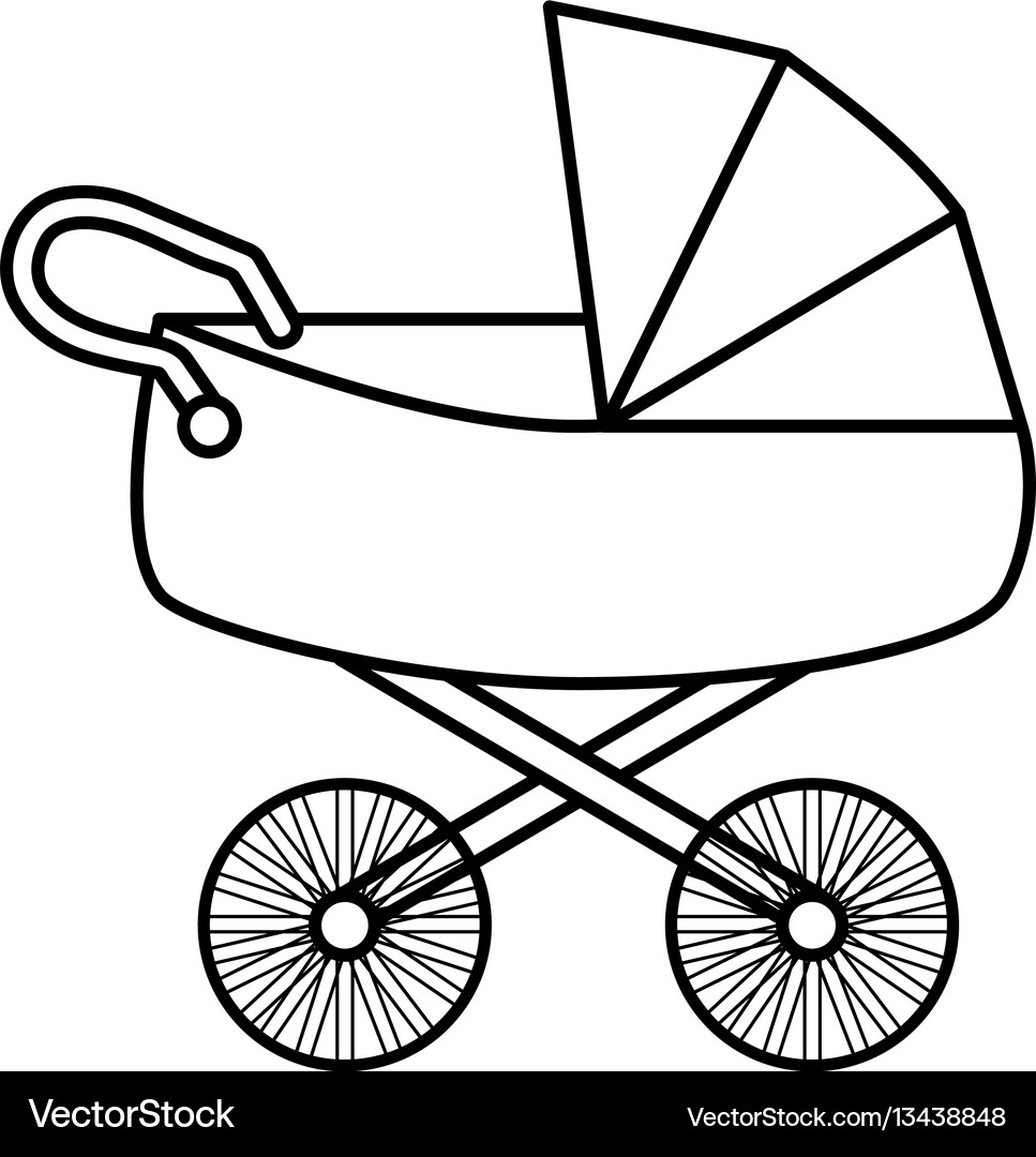 Baby cart isolated icon Royalty Free Vector Image