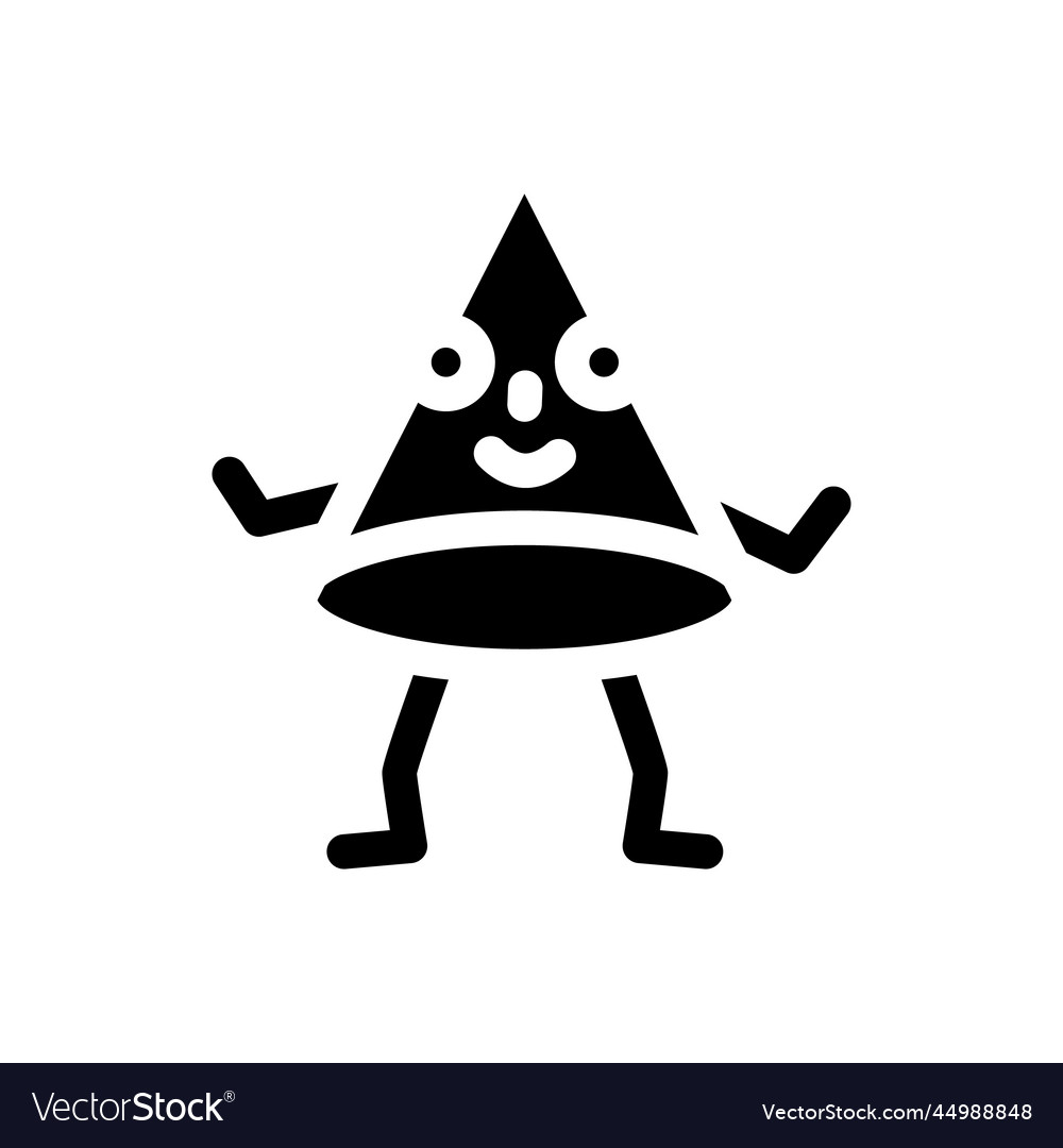 Cone geometric shape character glyph icon Vector Image Cone geometric shape character glyph icon Vector Image
