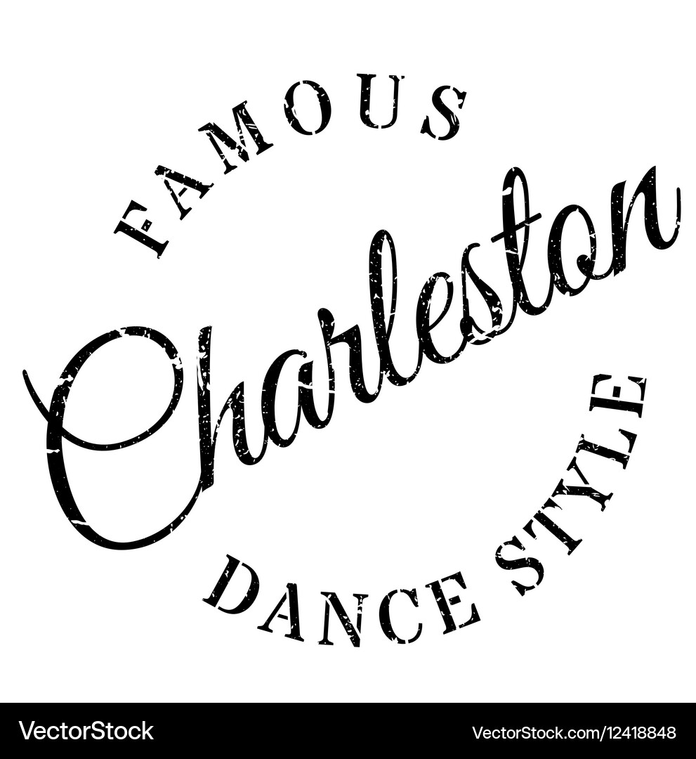 Famous dance style charleston stamp Royalty Free Vector