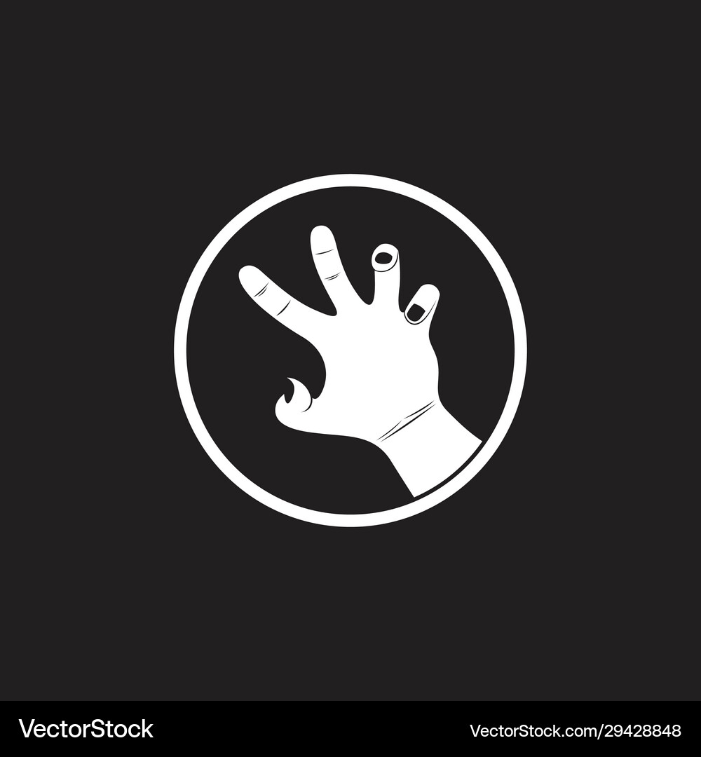 Linked grunge violence scary hand symbol Vector Image