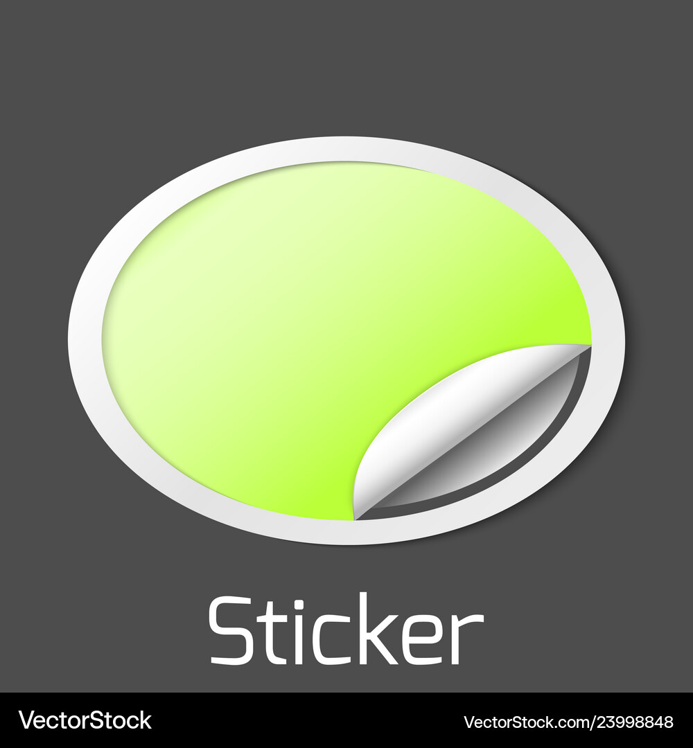Paper sticker with peel off corner green Vector Image