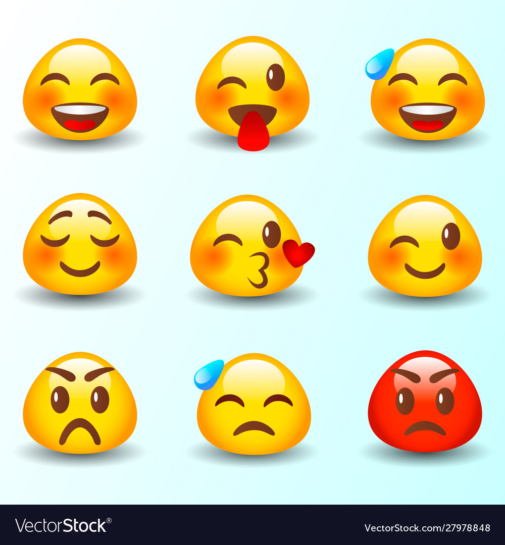 Set emoticons Royalty Free Vector Image - VectorStock