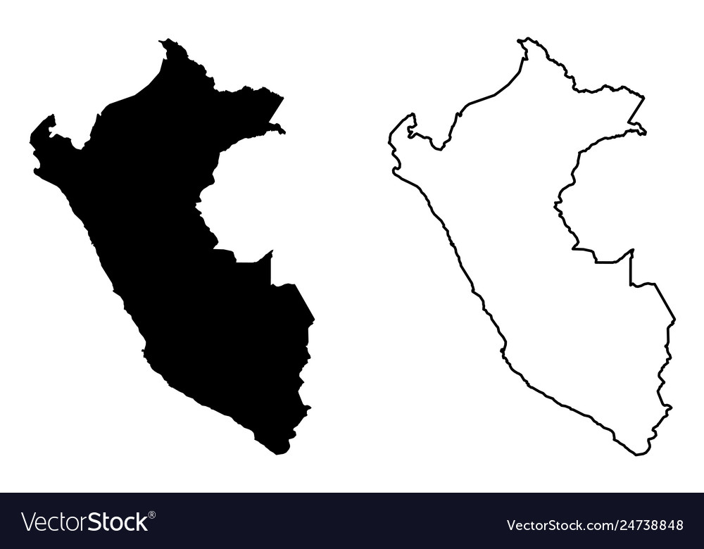 Simple only sharp corners map peru drawing Vector Image
