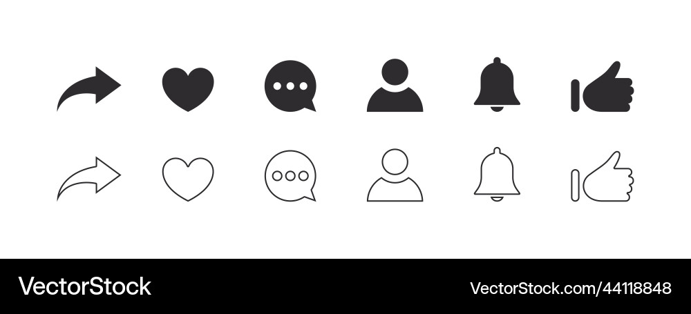 Subscribe icons social media interface icons Vector Image