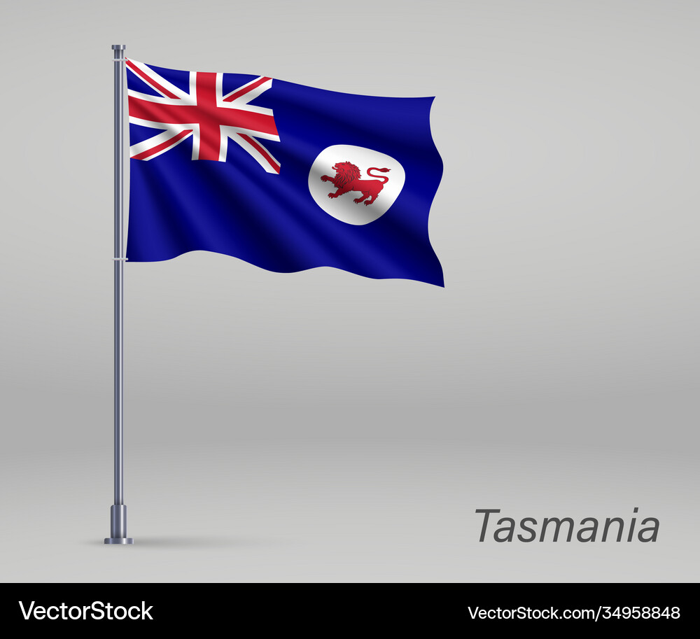 Waving flag tasmania - state australia Royalty Free Vector