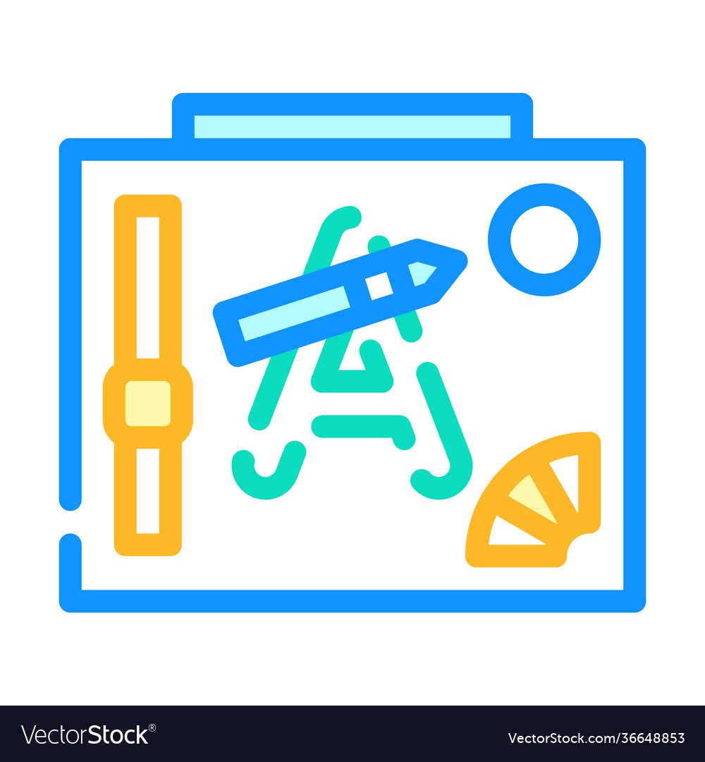 Design courses color icon line Royalty Free Vector Image