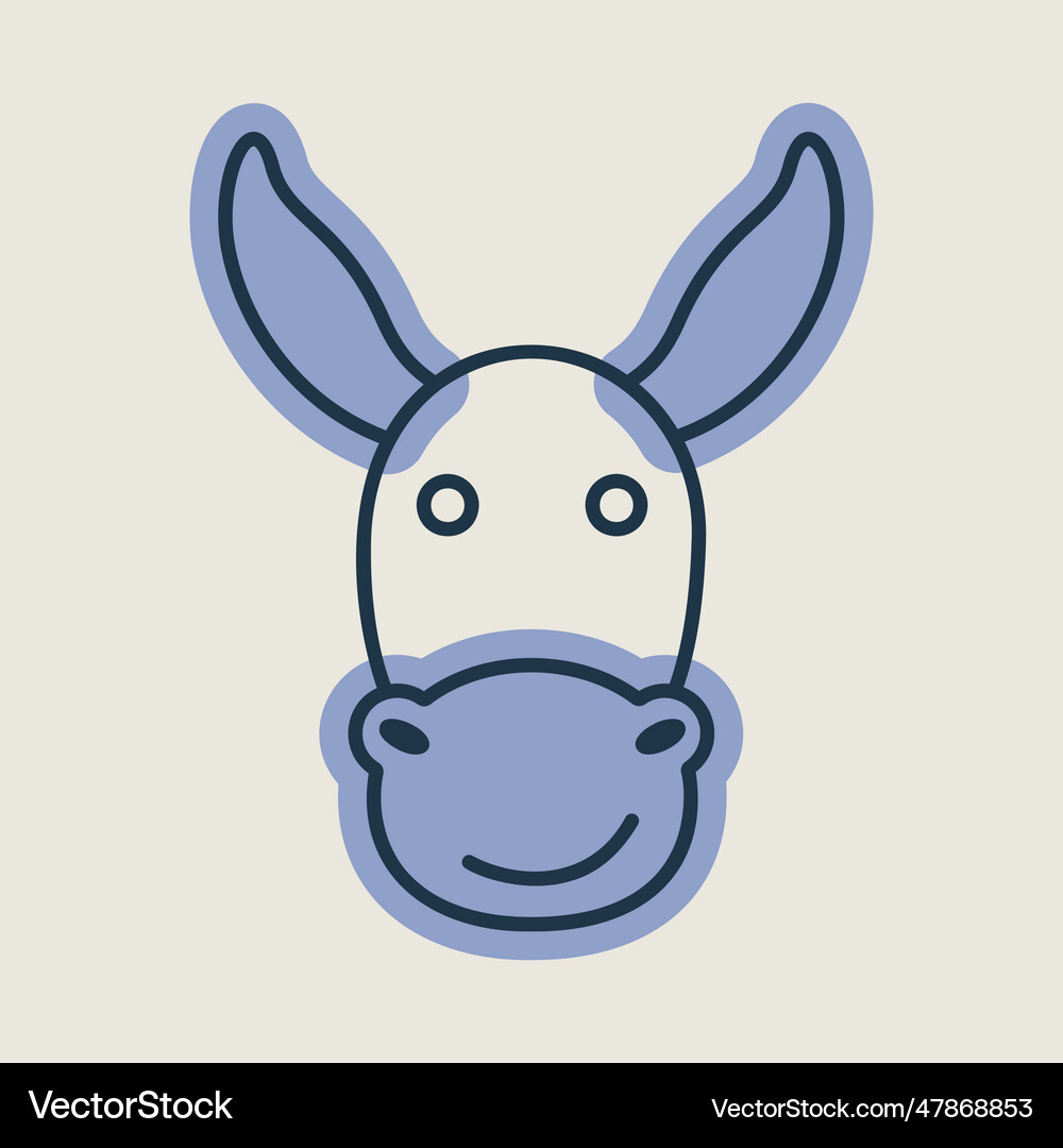 Donkey icon farm animal Royalty Free Vector Image