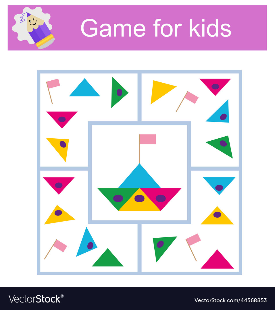 Education logic game for kids Royalty Free Vector Image