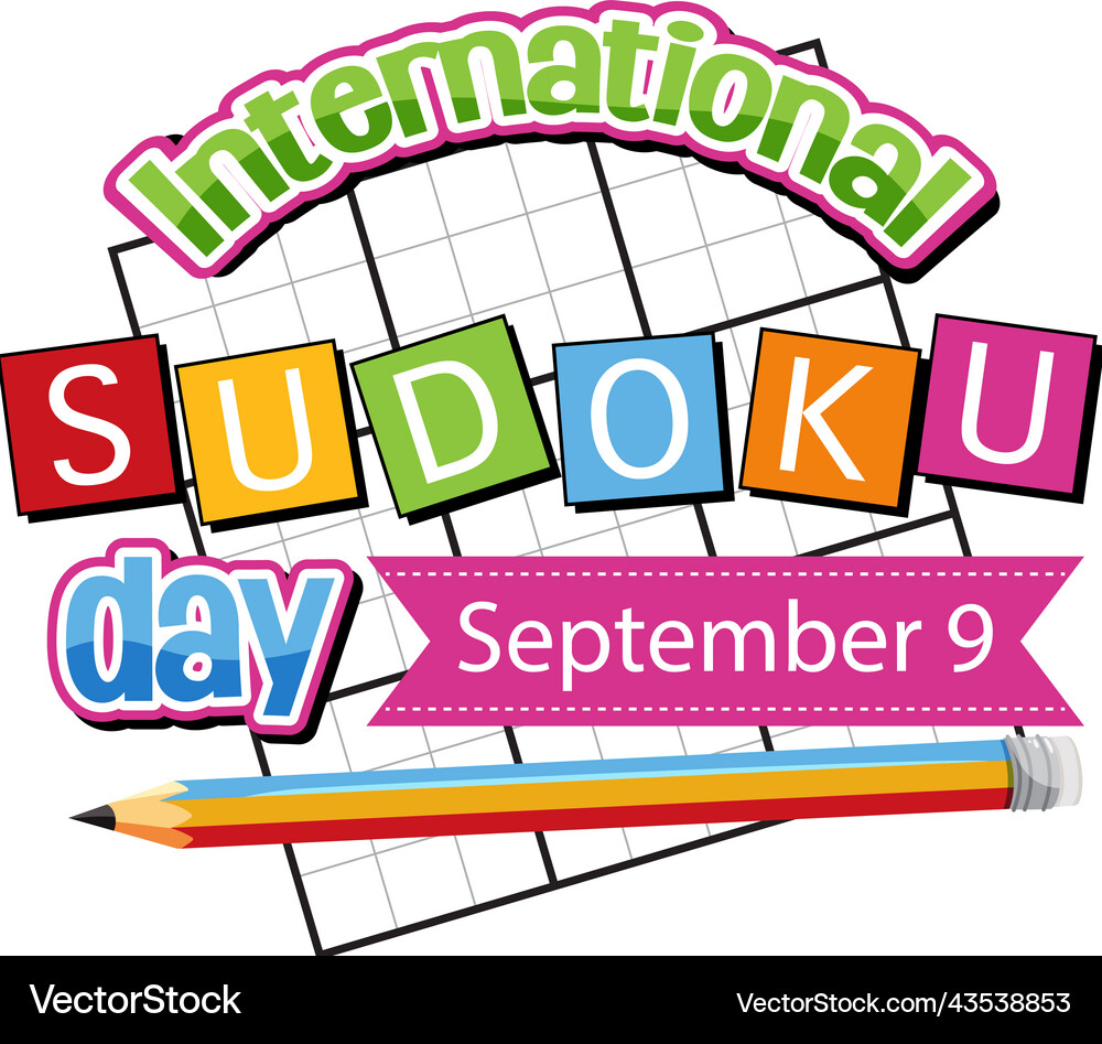 International sudoku day september 9 Royalty Free Vector