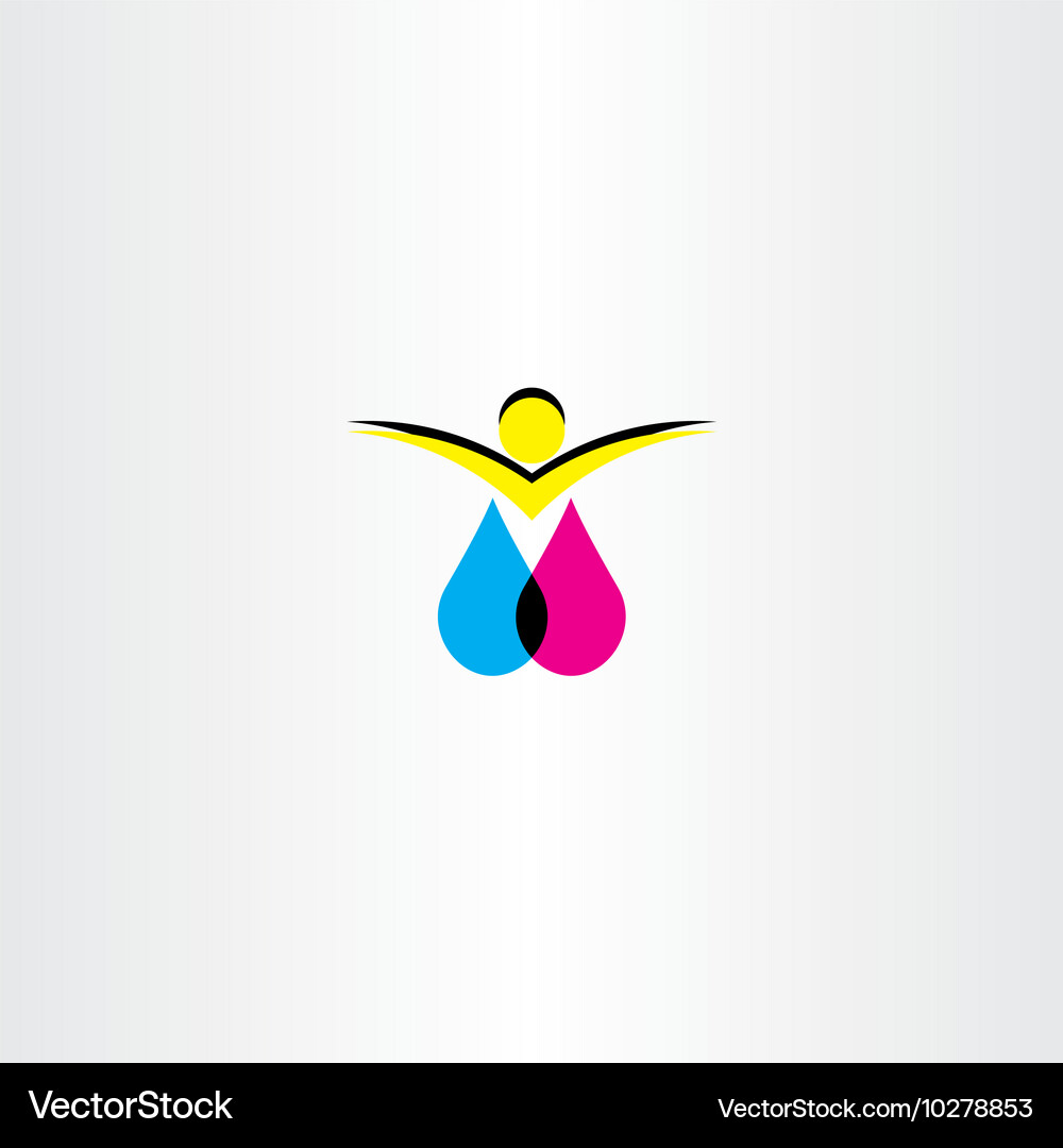 Print ink man logo icon symbol Royalty Free Vector Image