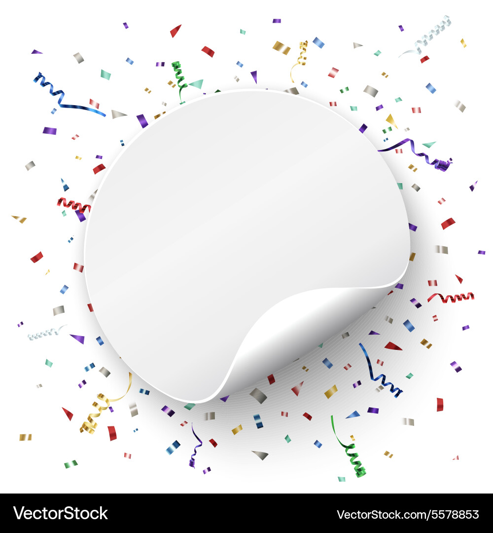 Realistic curved round banner on celebration Vector Image