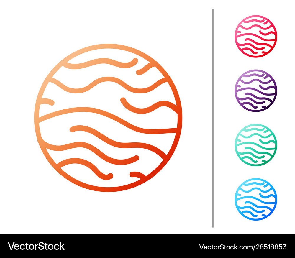 Red line planet venus icon isolated on white Vector Image