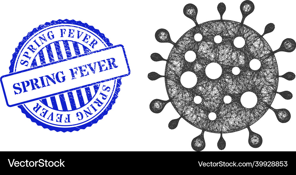 Scratched spring fever badge and network Vector Image