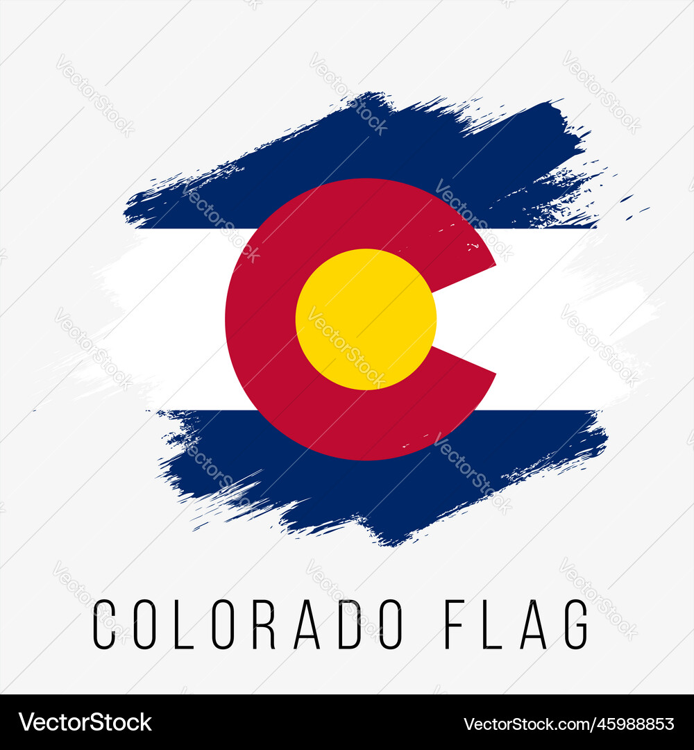 Usa state colorado flag design template Royalty Free Vector