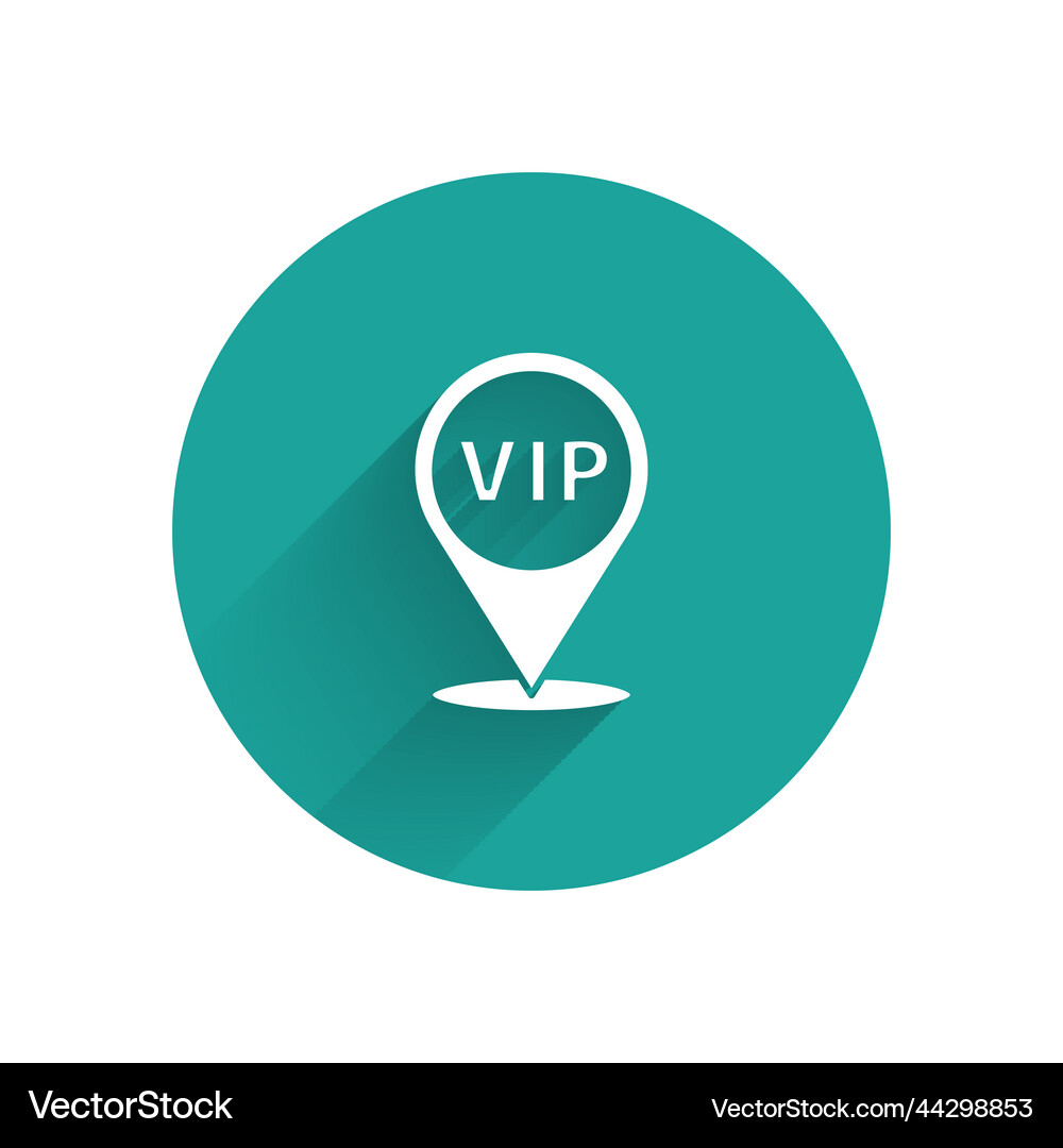 White location vip icon isolated with long shadow Vector Image