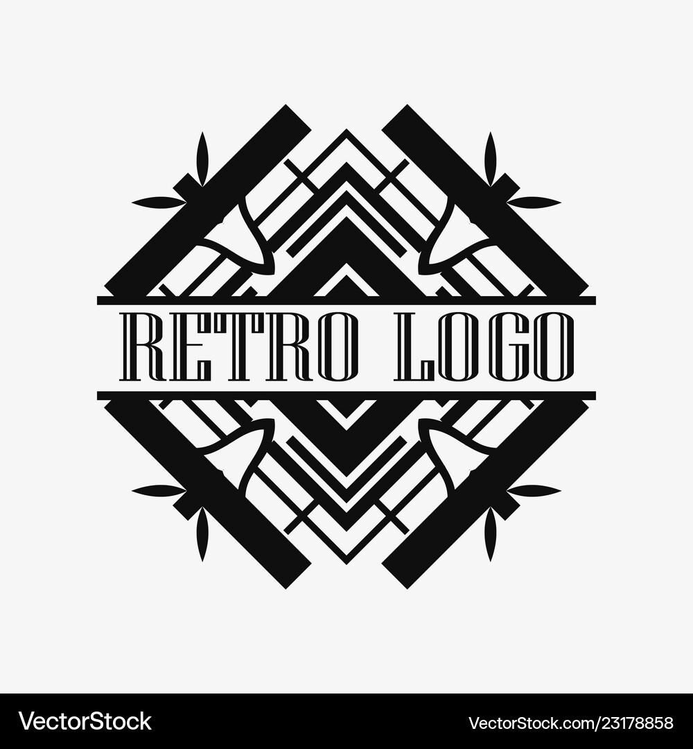 Art deco ornamental logo Royalty Free Vector Image