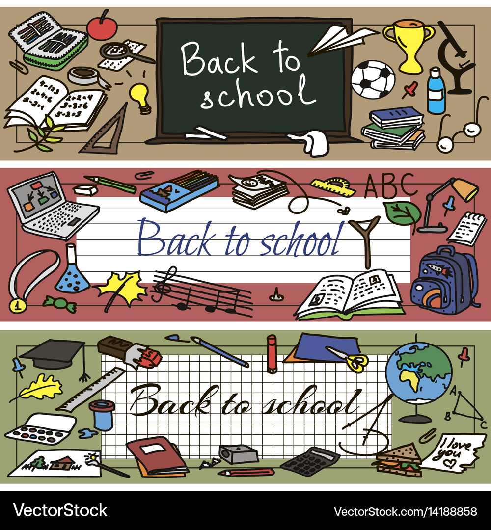 Back to school doodle set Royalty Free Vector Image