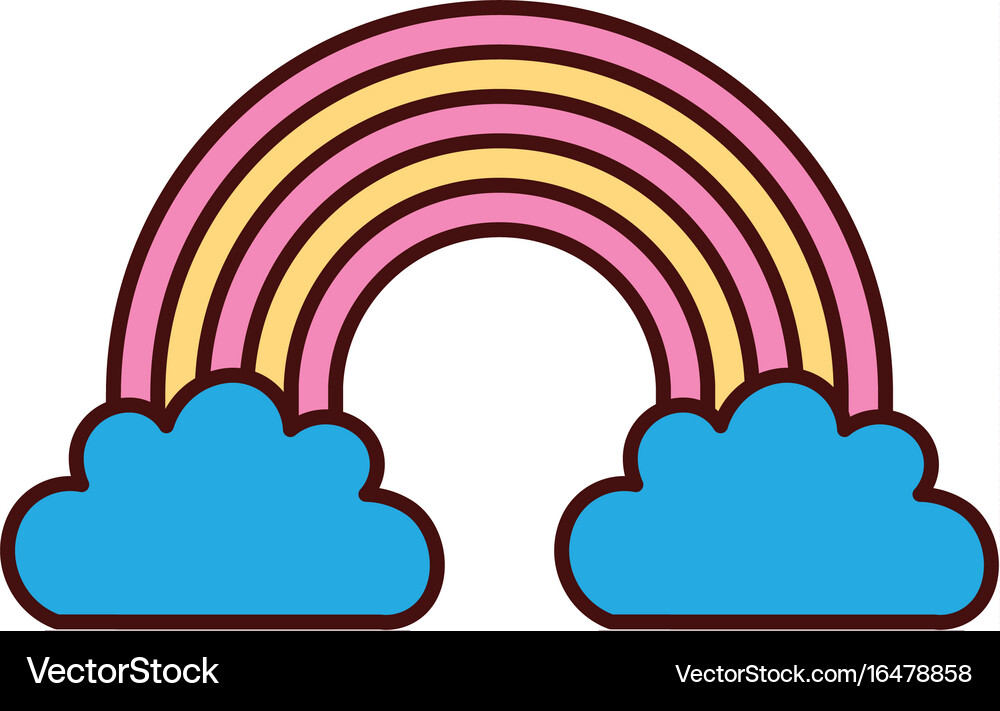 Beautiful fantasy cloud with rainbows Royalty Free Vector