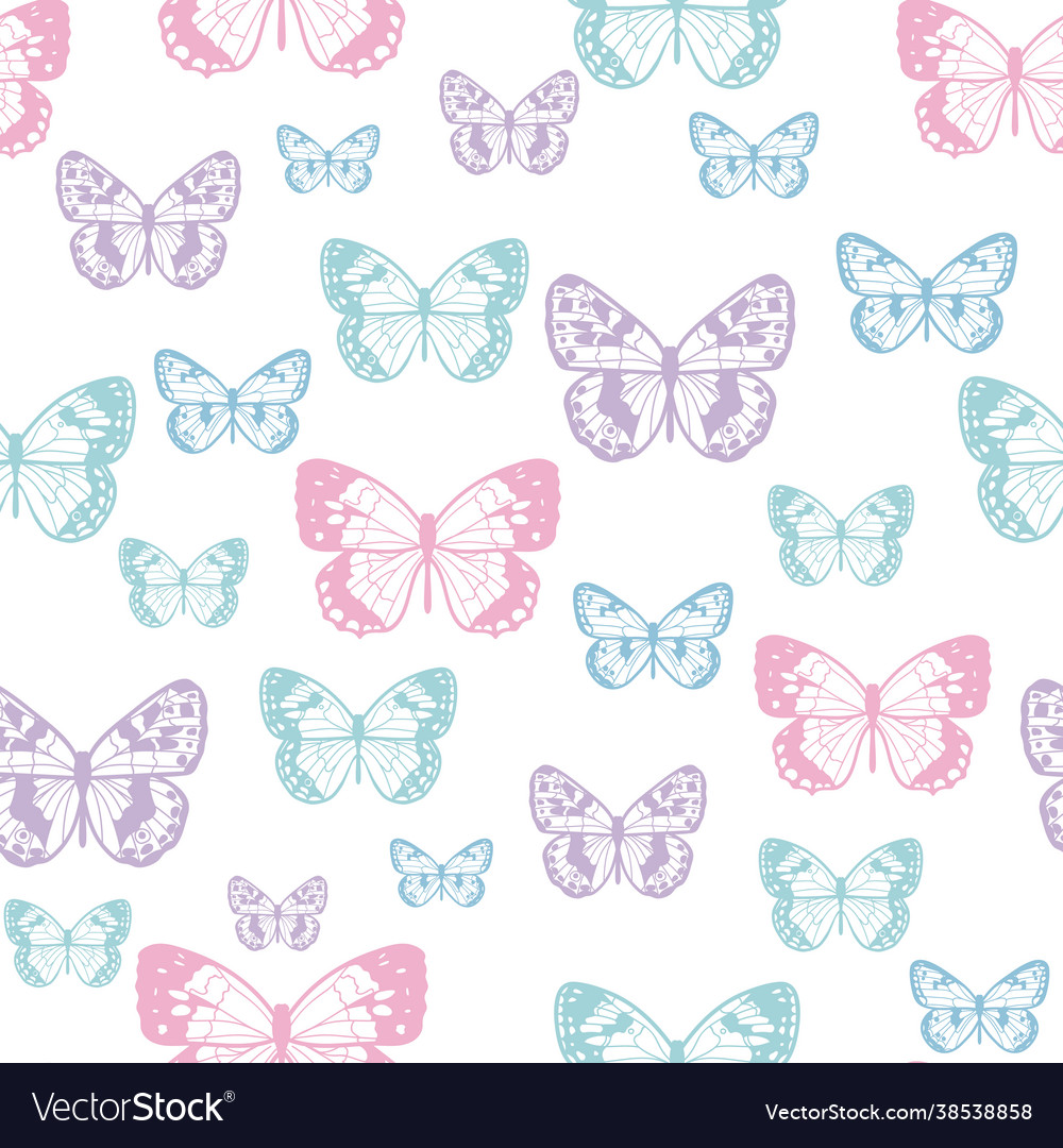 Butterfly seamless repeat pattern background Vector Image