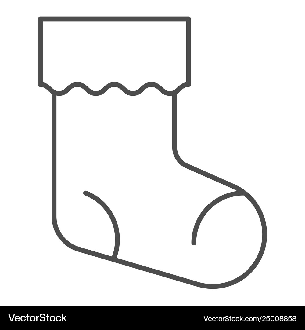 Christmas stocking thin line icon xmas sock Vector Image