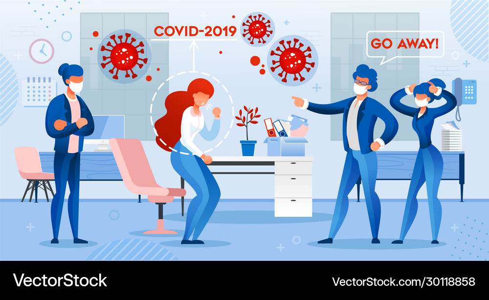 Coronavirus infection prevention at workplace Vector Image