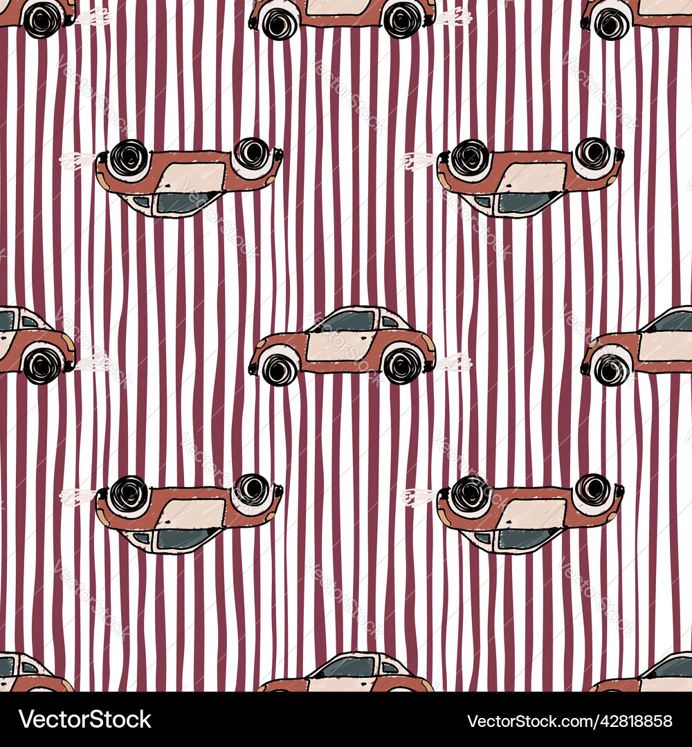 Cute sportcar seamless pattern transport Vector Image
