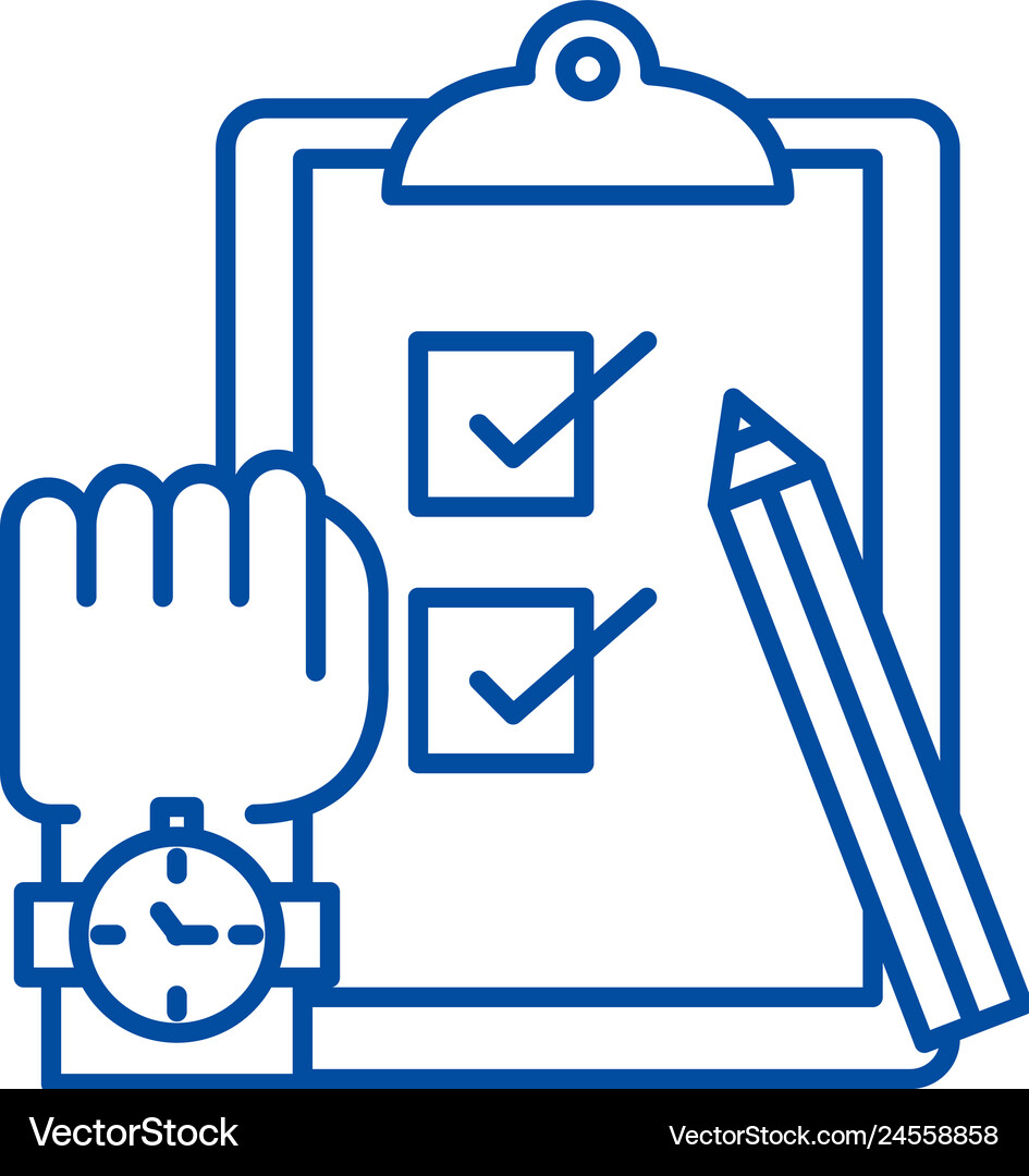 Exams line icon concept flat symbol Royalty Free Vector