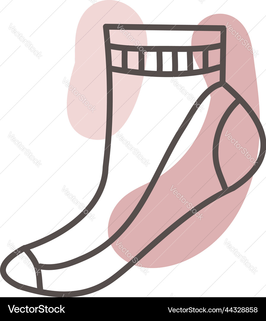 Female short sock on a white background Royalty Free Vector