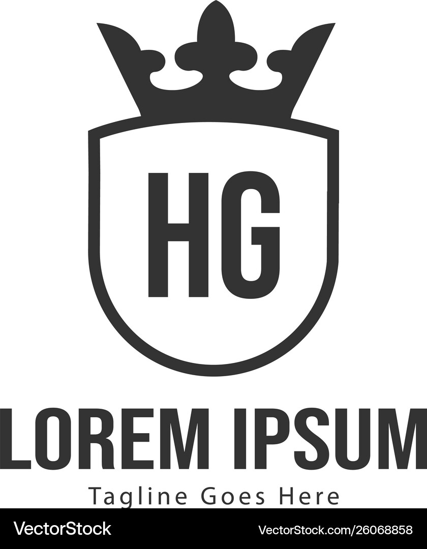 Initial hg logo template with modern frame Vector Image
