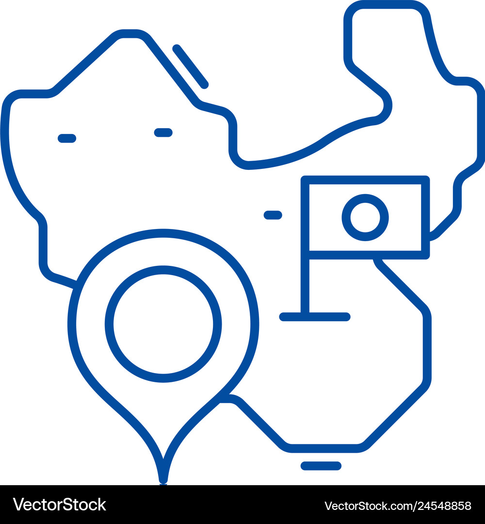 Map of china line icon concept flat Royalty Free Vector