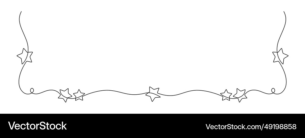 One continuous line drawing of christmas frame Vector Image