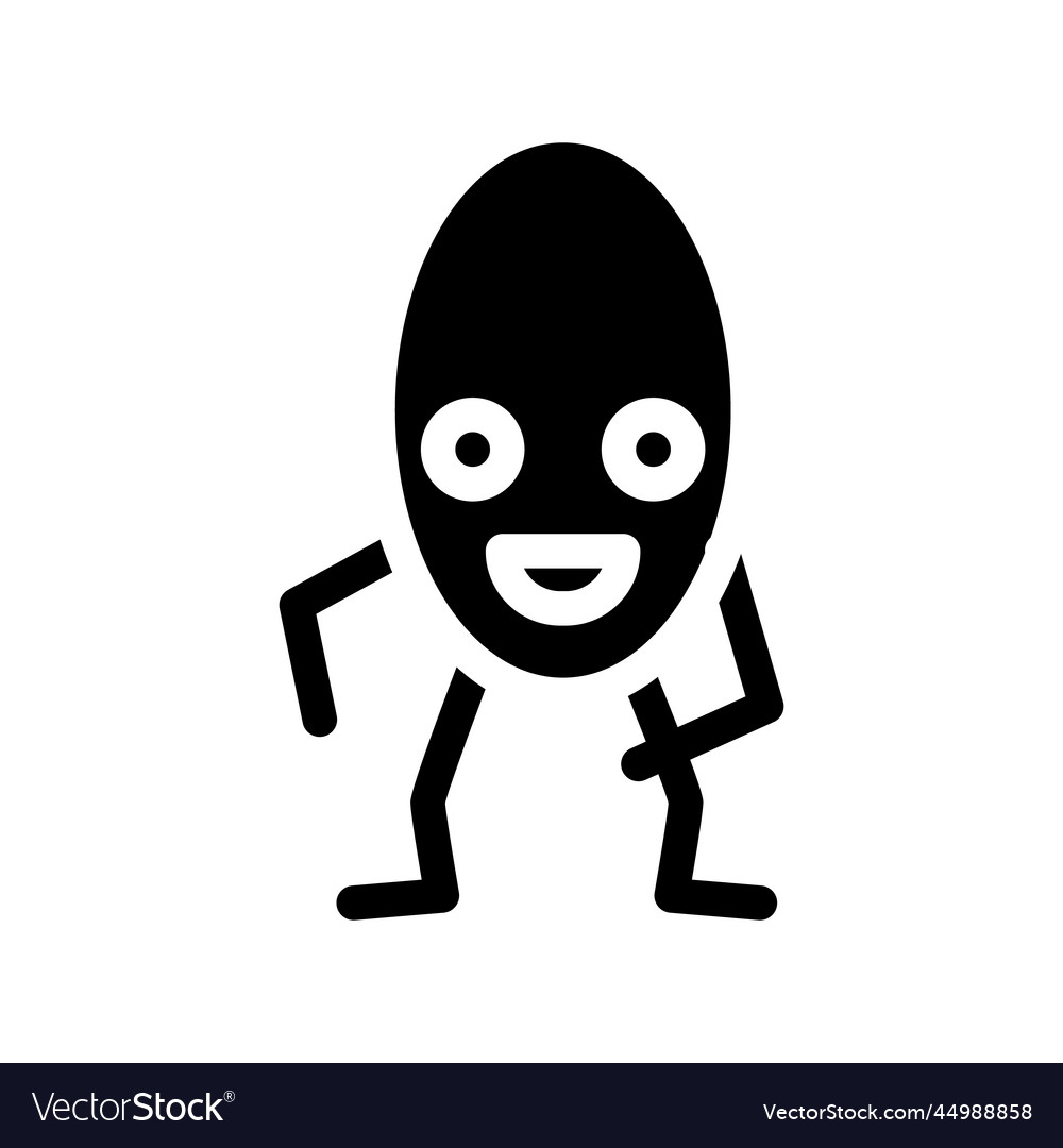 Oval geometric shape character glyph icon Vector Image Oval geometric shape character glyph icon Vector Image