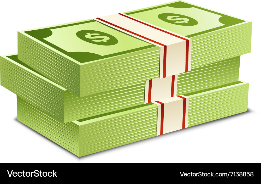 Pack of bank notes Royalty Free Vector Image - VectorStock