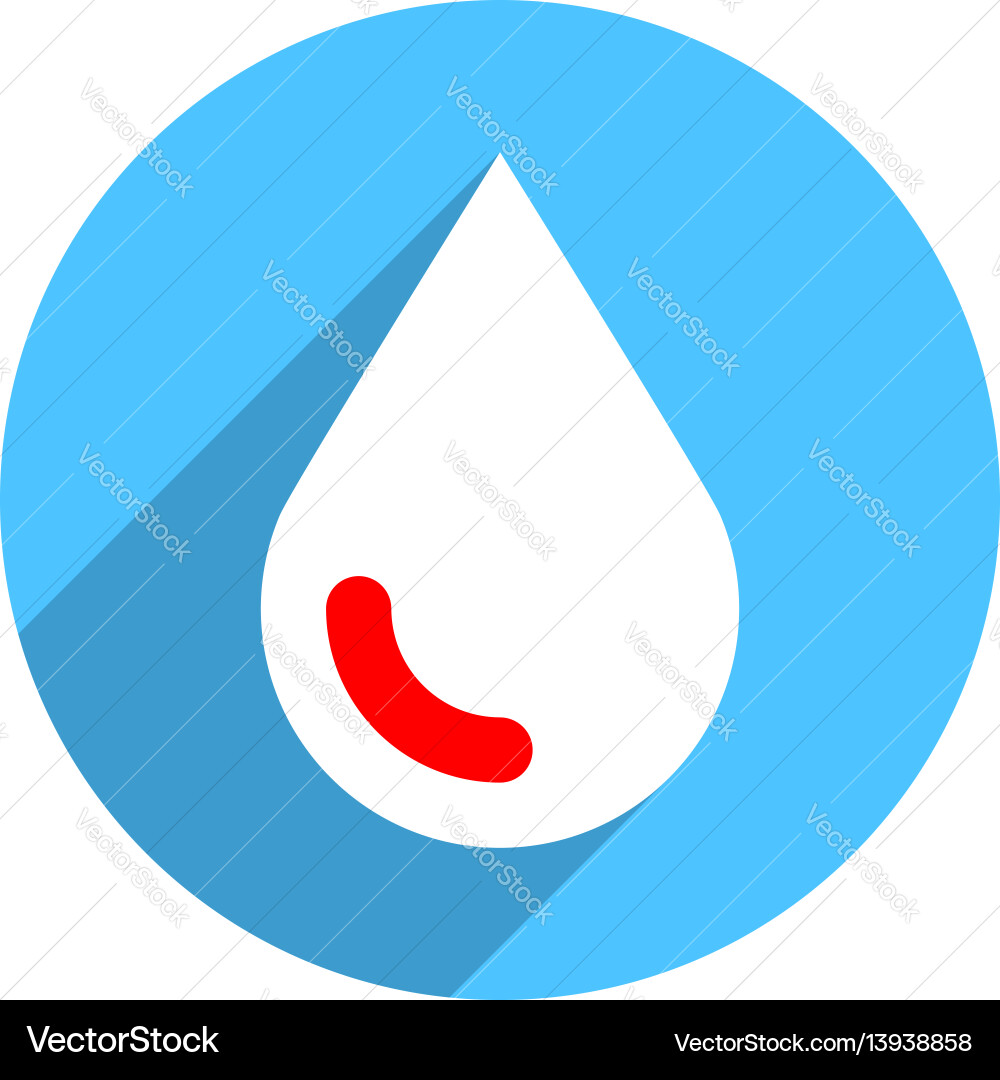 Red blood drop sign circle icon Royalty Free Vector Image