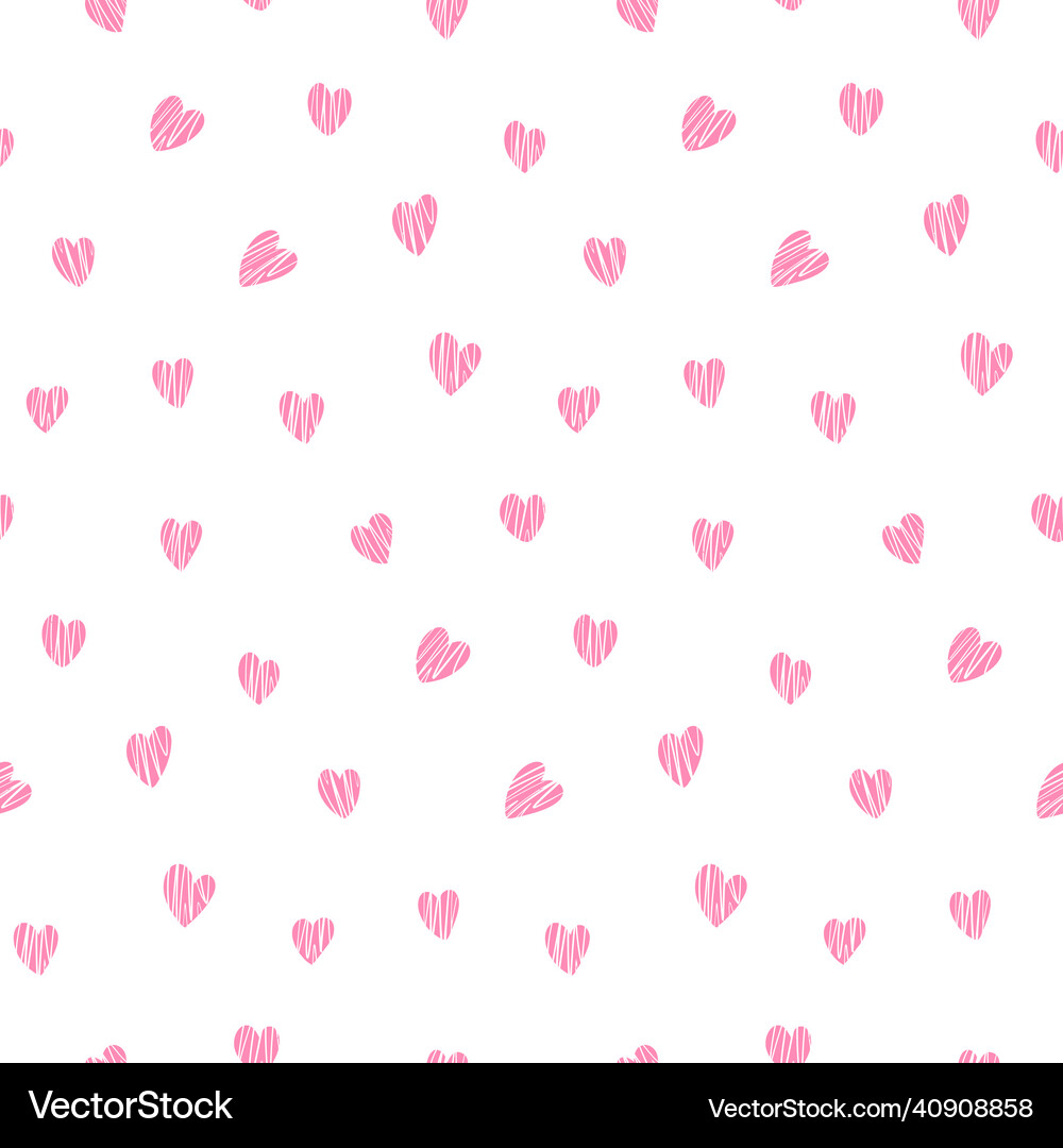 Stunning cute pink love heart seamless pattern Vector Image