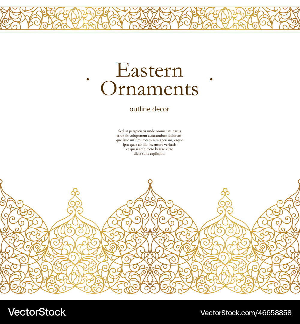 Vintage seamless border in eastern style Vector Image