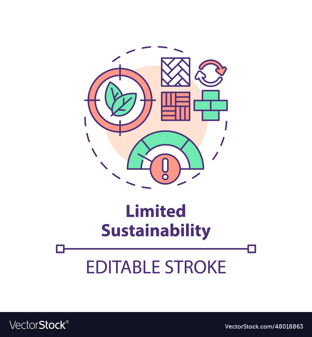 2d customizable limited sustainability line icon Vector Image 2d customizable limited sustainability line icon Vector Image