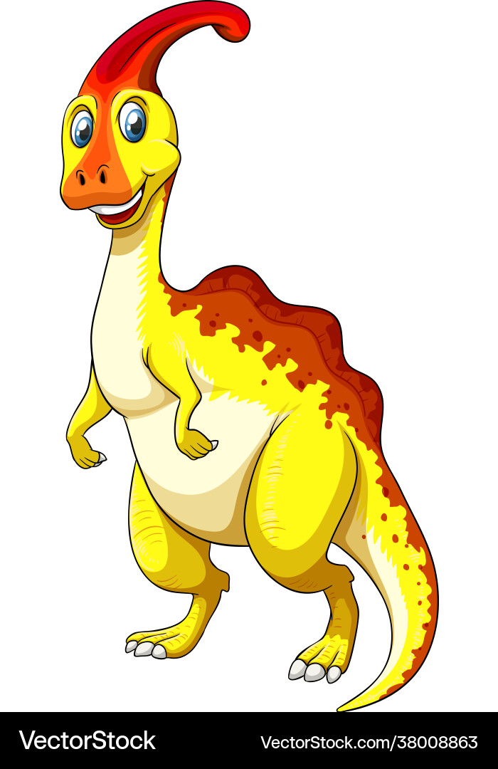A parasaurus dinosaur cartoon character Royalty Free Vector
