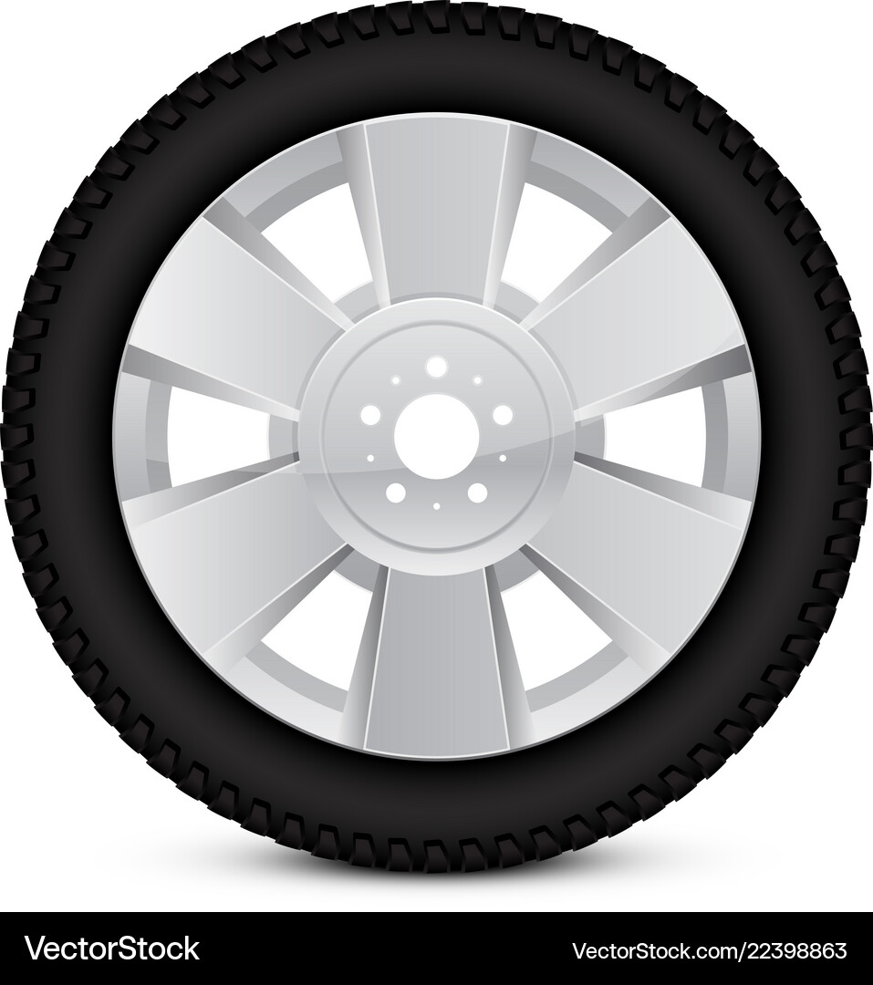 Alloy wheel with tyre Royalty Free Vector Image